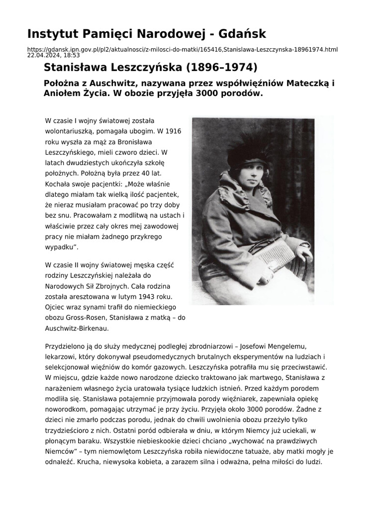 Stanislawa Leszczynska 18961974 | PDF