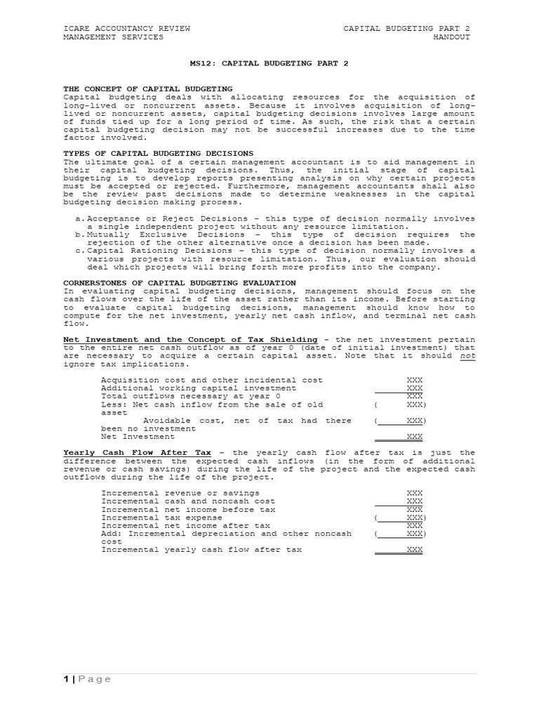 MS12 Capital Budgeting Part 2 Encrypted | PDF | Net Present Value | Capital Budgeting