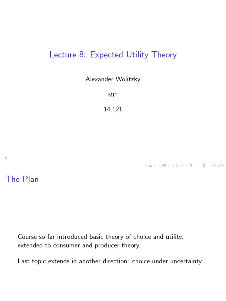 Expected Utility Theory Explained | PDF | Utility | Decision Theory