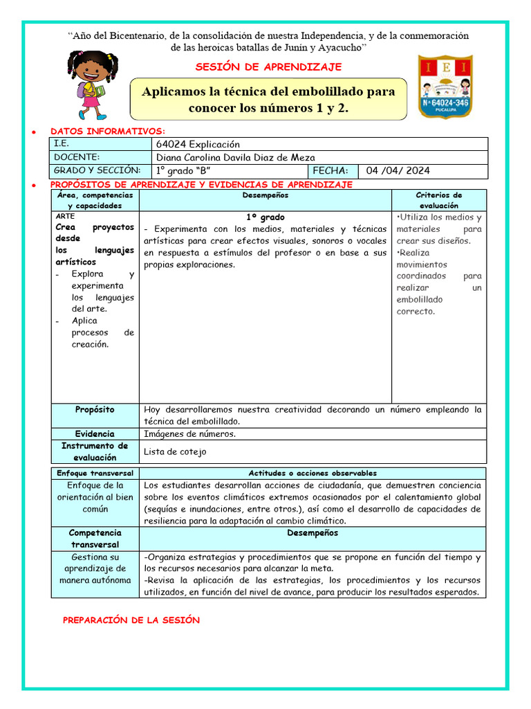 SESION ART - Aplicamos la técnica del embolillado para conocer los ... SESION ART - Aplicamos la técnica del embolillado para conocer los ...