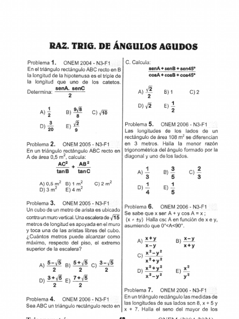 Trig Semana 1 Nivel Int 5to Sec | PDF