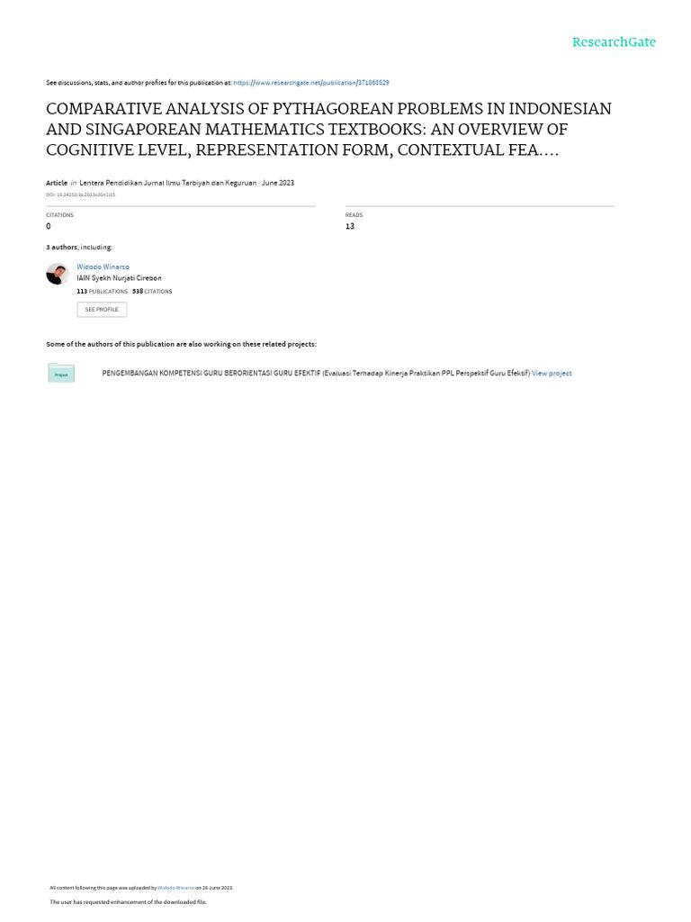 Comparative Analysis of Pythagorean Problems in Indonesian and ...