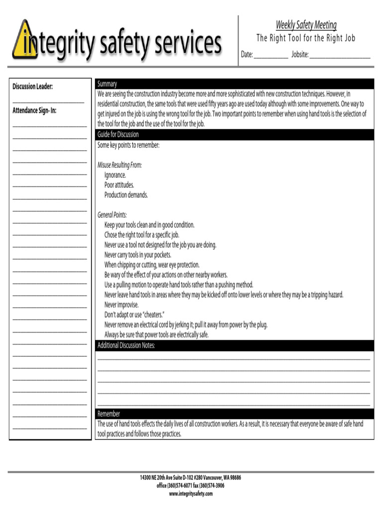 The Right Tool For The Right Job | PDF | Tools
