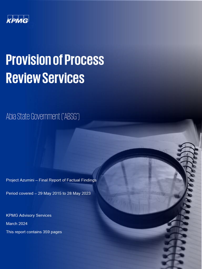 KPMG Final Report On The Provision of Process Review Services - ABSG (1 ...