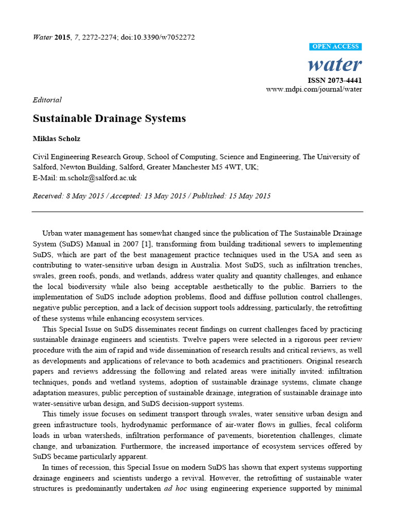 Sustainable_Drainage_Systems | Download Free PDF | Wetland | Sustainability