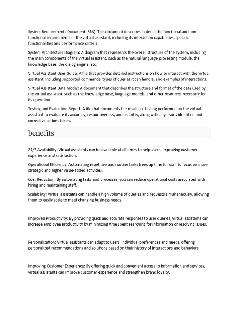 Autonomous Virtual Assistant | Download Free PDF | Customer Experience ...