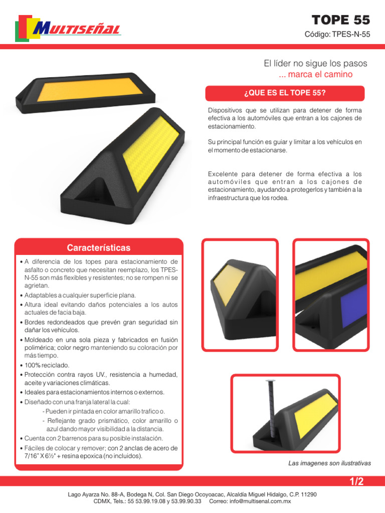 Ficha Tecnica - Tope-TPES-N-55-ES - Multiseñal | PDF