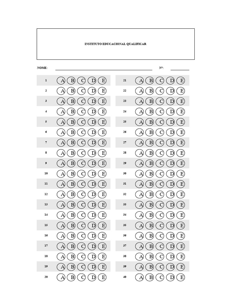 Gabarito 40 | PDF | Microsoft Excel | Programas