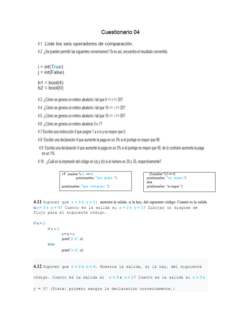Operadores y Condicionales en Python | PDF | Ingeniería de software | Programación de computadoras