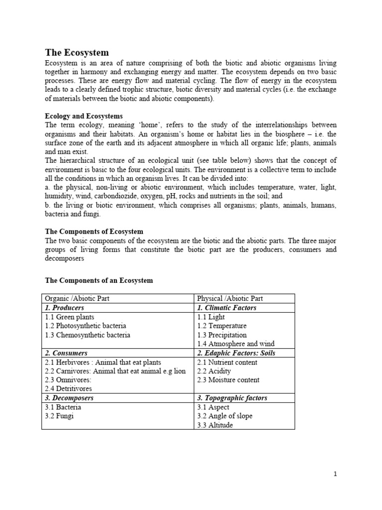 The Ecosystem | PDF | Ecosystem | Soil