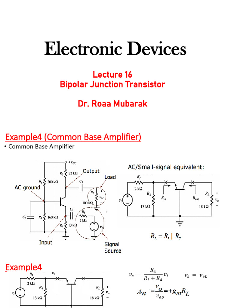 Electronic Devices lecture 16 | PDF | Amplifier | Bipolar Junction Transistor
