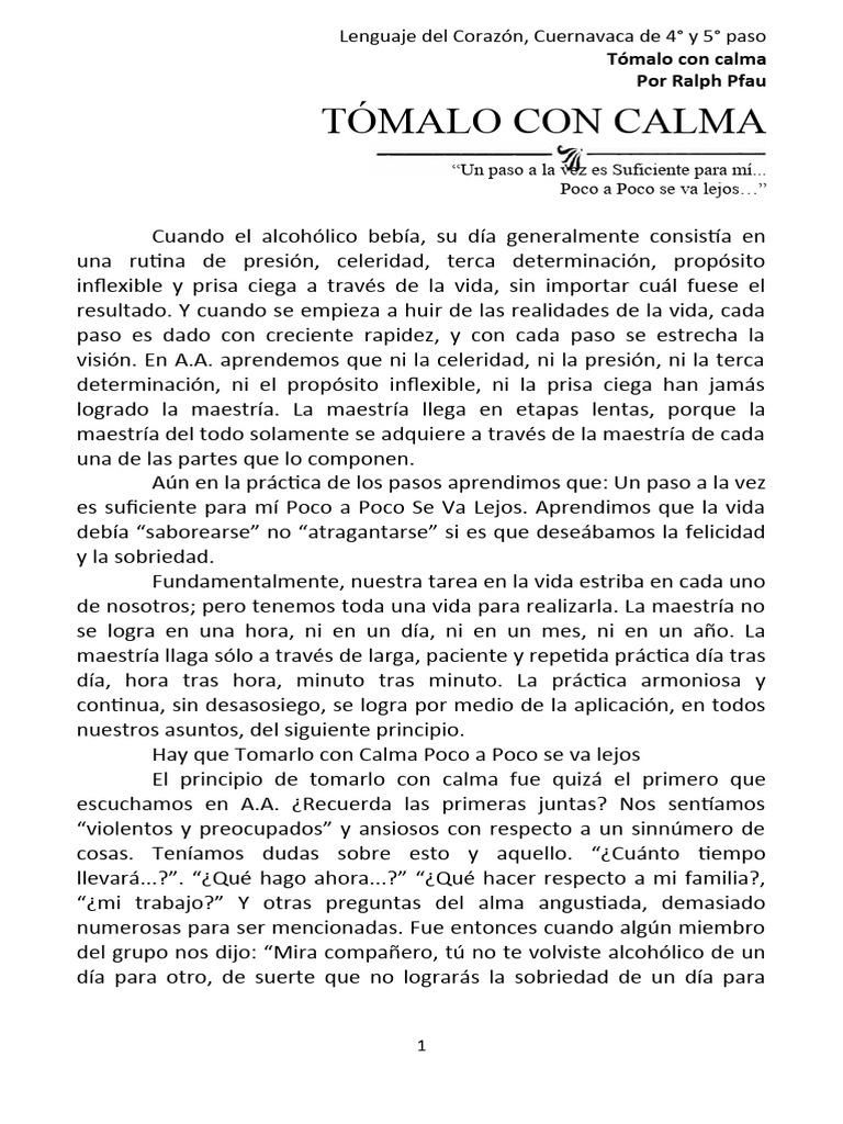 Folleto - Tómalo Con Calma - LDC | PDF | Pecado | Verdad