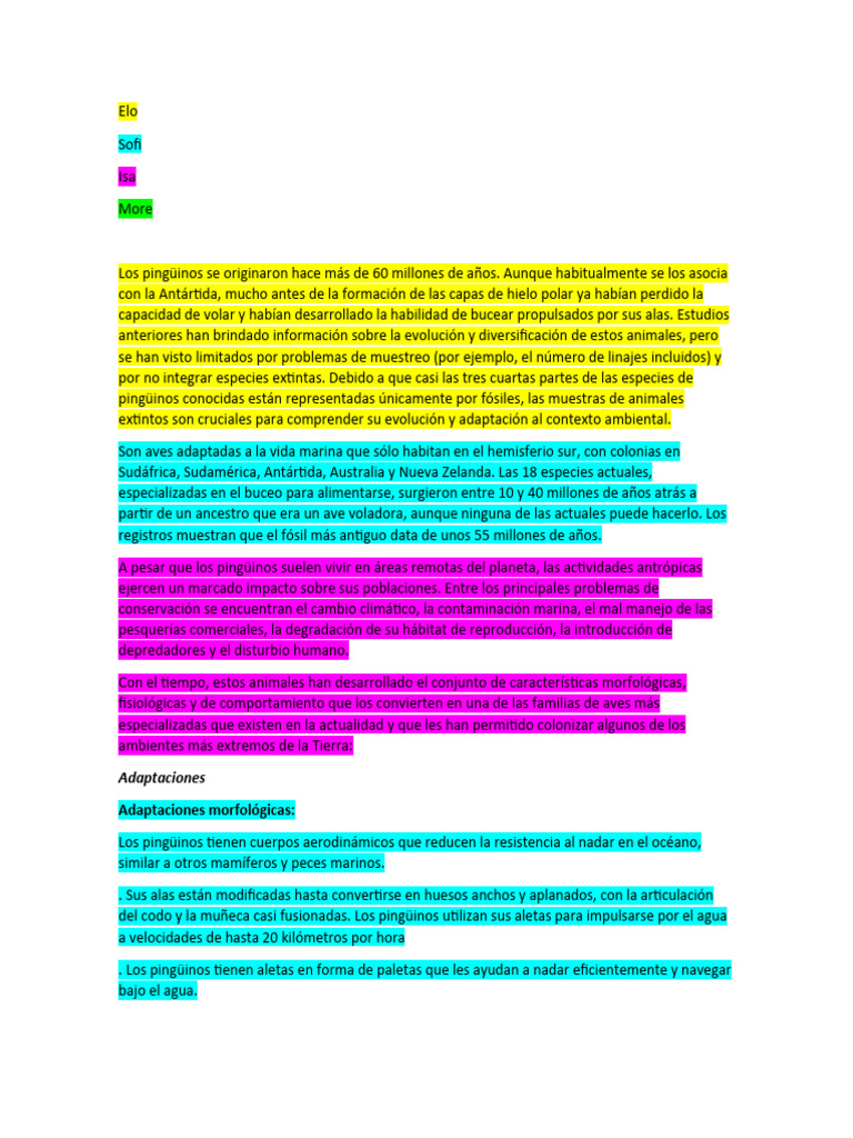 Exposicion | PDF | Pingüino | Aves