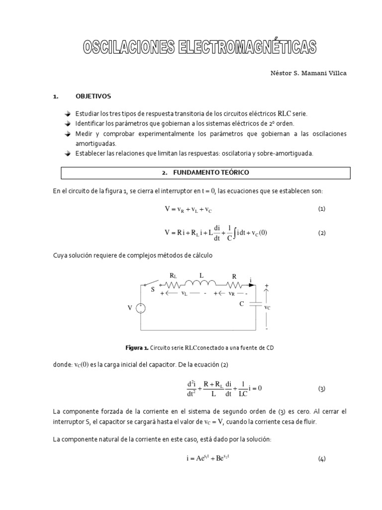 Circuito Transitorio RLC | PDF | Red eléctrica | Oscilación