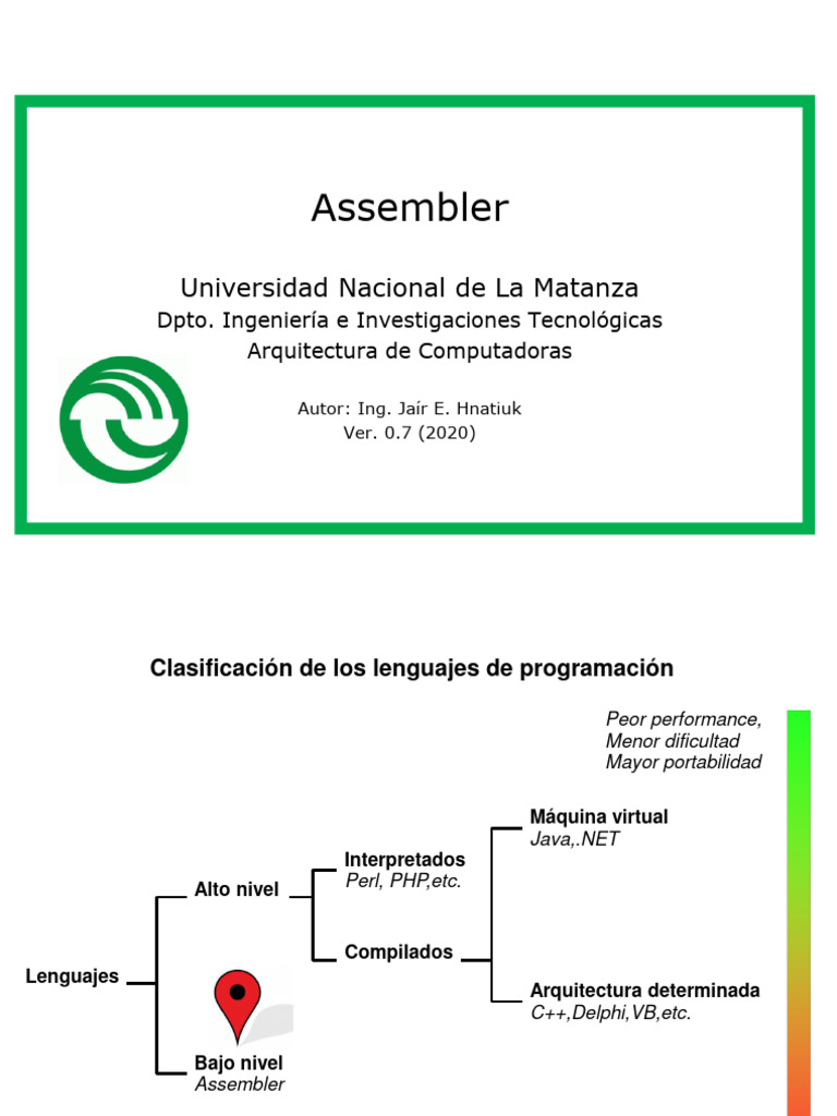 Unidad 3 Assembler V07 | PDF | Lenguaje ensamblador | Lenguaje de programación