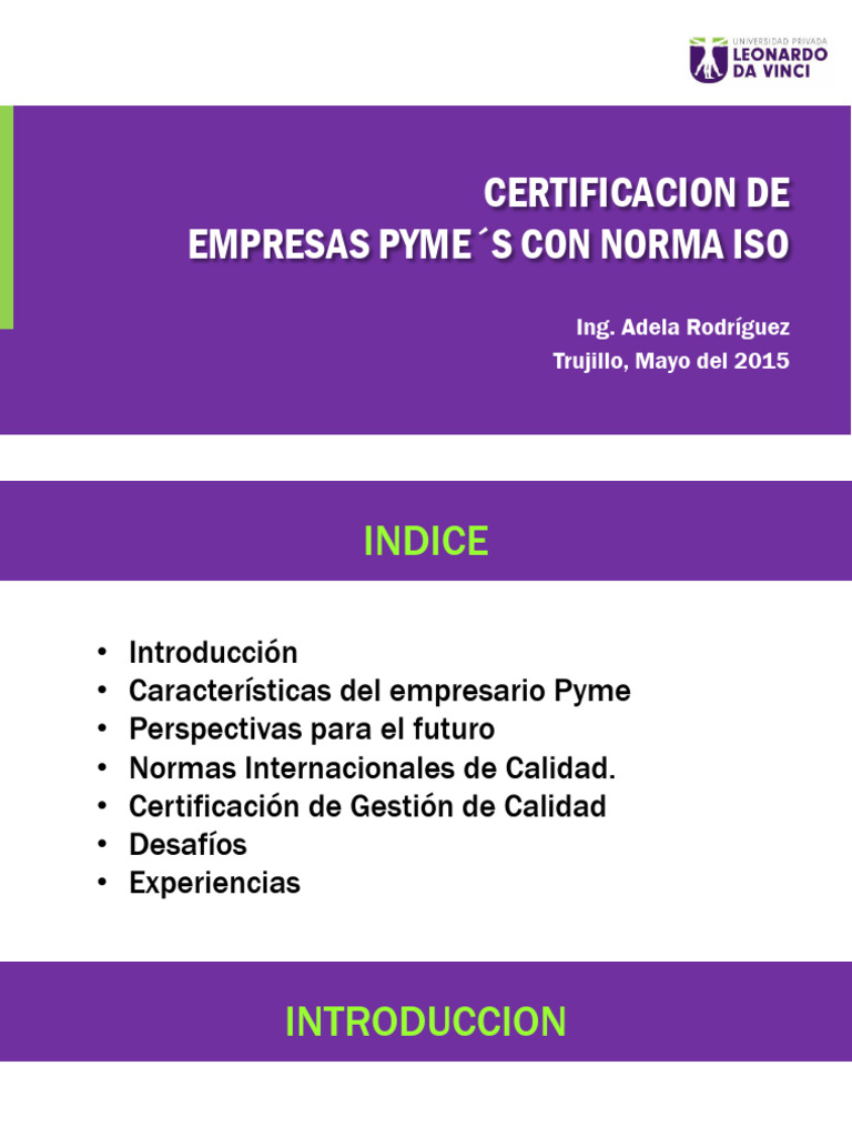 9.1 - Certificacion de Empresas Pyme S Con Norma Iso Estudiar | PDF | Calidad (comercial ...