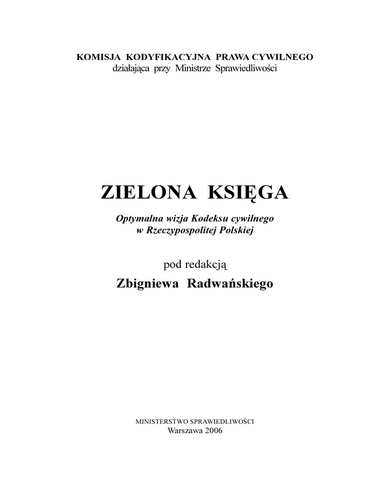 Kodeks Cywiliny Zielona - Ksiega | PDF