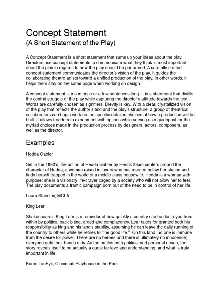 Concept Statement Guidelines | PDF