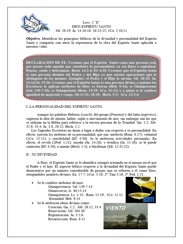 2e Dios Espiritu Santo Pdf Espíritu Santo Trinidad