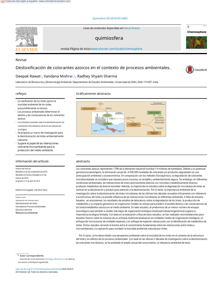 Destoxificación de Colorantes Azoicos en El Contexto de Procesos ...
