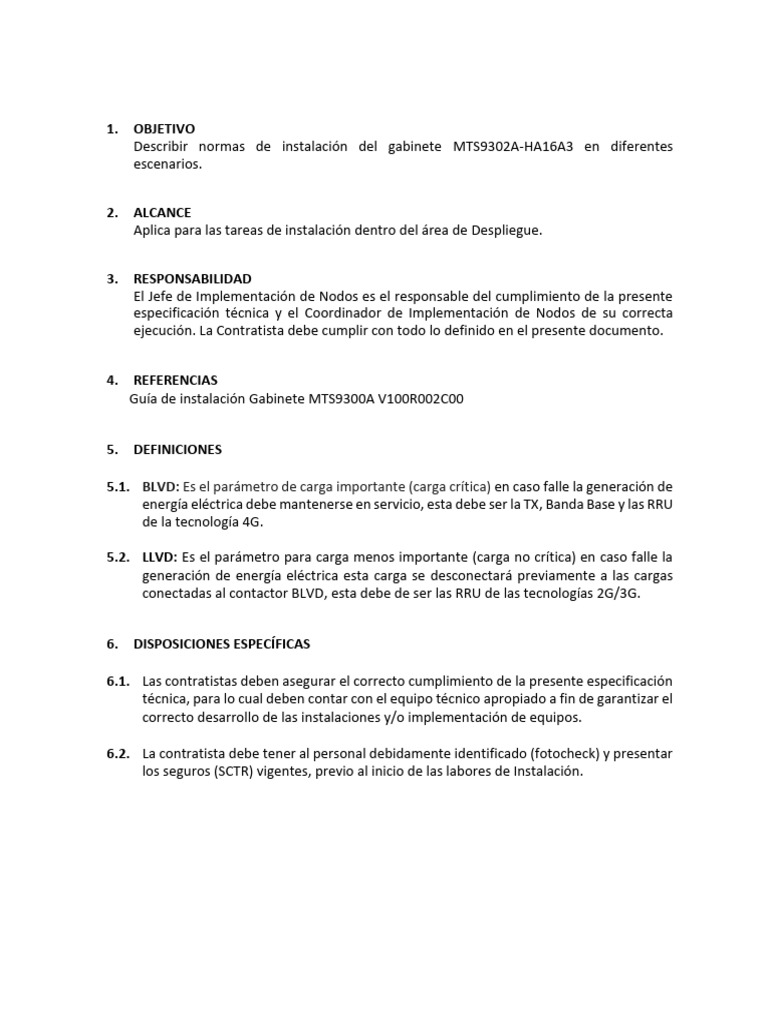 Instalación Gabinete MTS9302A-HA16A3 | PDF | Telecomunicaciones ...