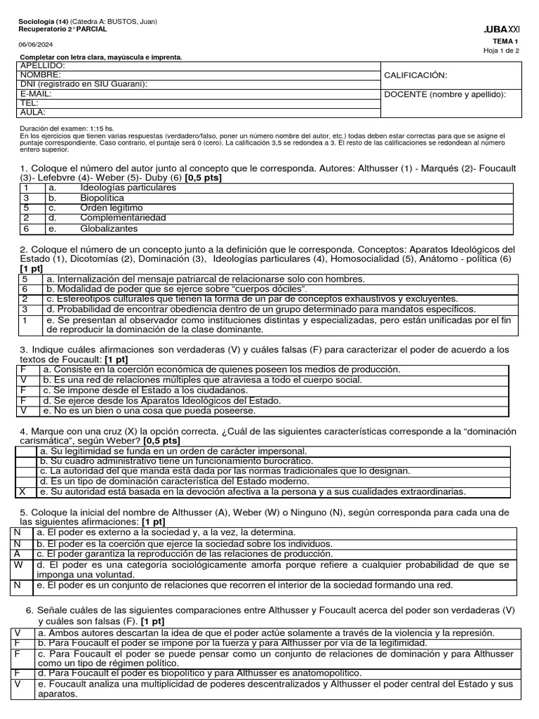 Clave Recu 2p 1c24 Tema1 | PDF | Ideologías | Estado (política)