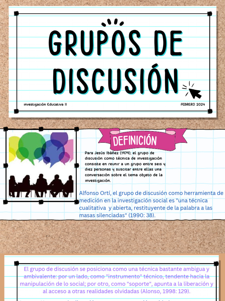 Grupos de Discusión en Investigación Educativa | PDF | Hablar en público