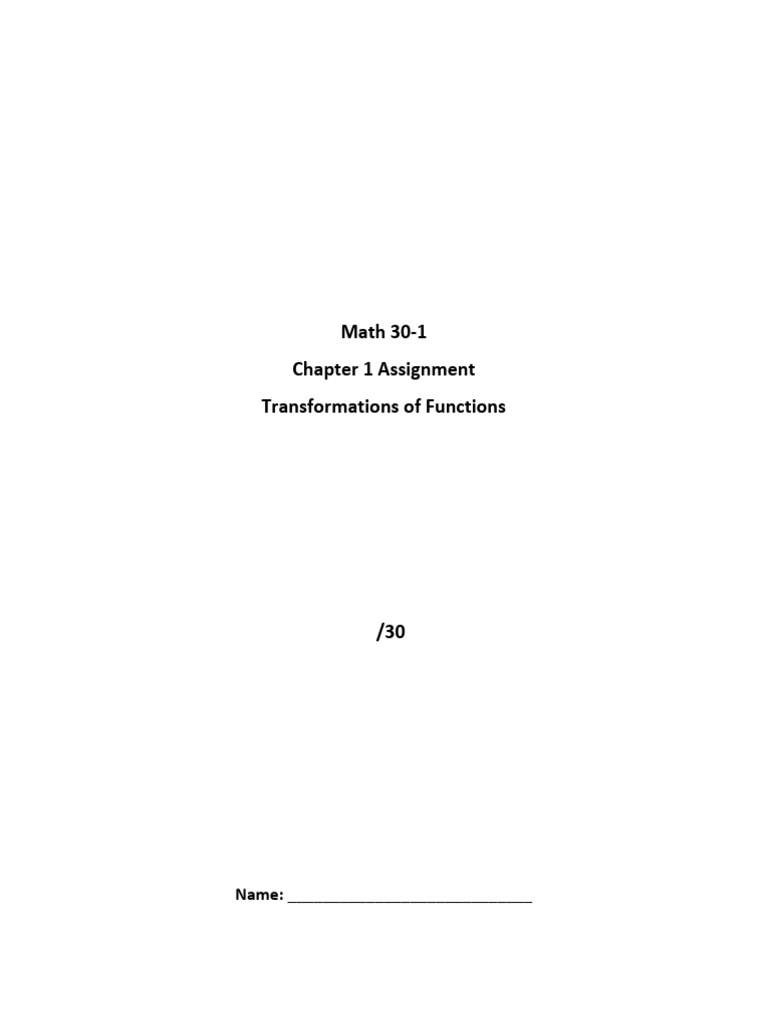 Math 30-1 Chap 1 | PDF