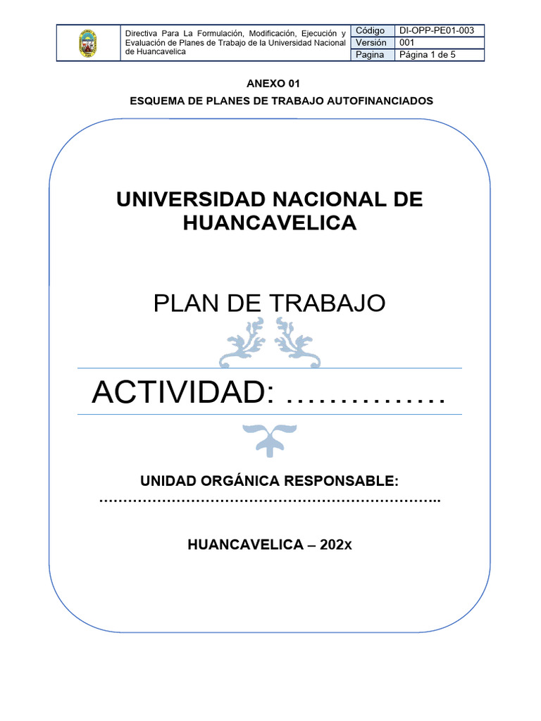 Anexo 01 Esquemas de Trabajo Autofinanciado | PDF | Finanzas y dinero