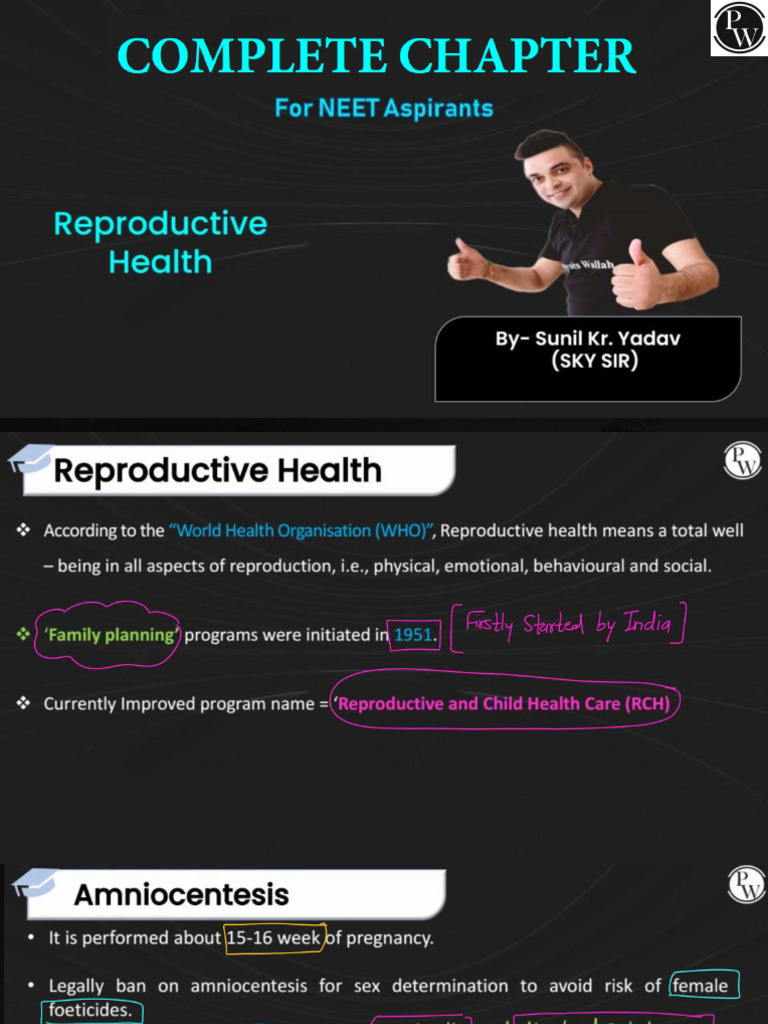 REPRODUCTIVE HEALTH _ Class Notes __ NEET Mindmap | PDF