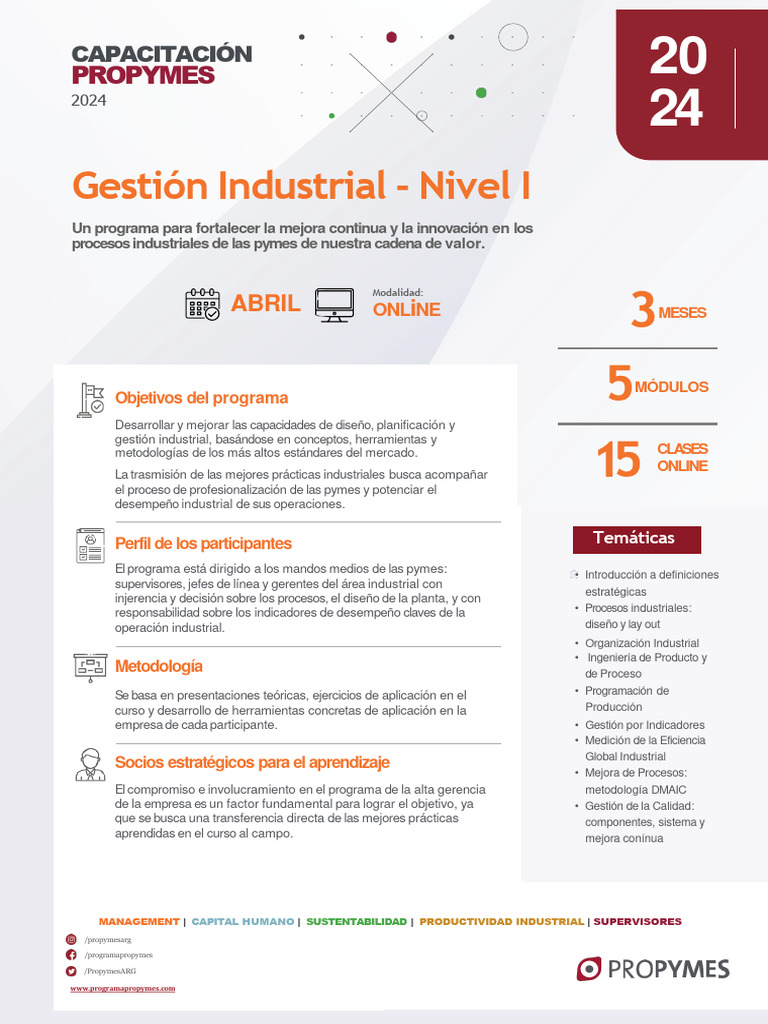 Gestión Industrial Propymes 2024 Pdf Business Economias