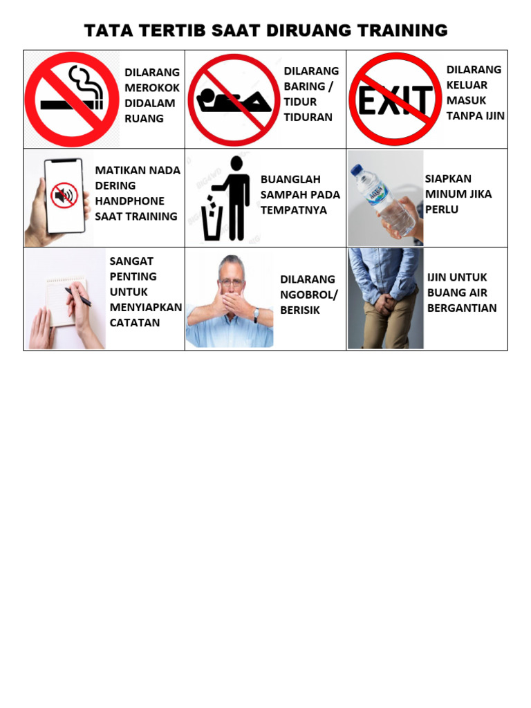 Tata Tertib Saat Diruang Training | PDF