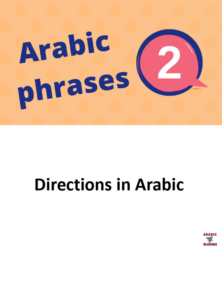 Arabic Phrases For Beginners Lesson 2 | PDF