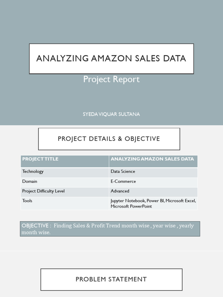 Amazon Sales Data Analysis | PDF | Revenue | E Commerce