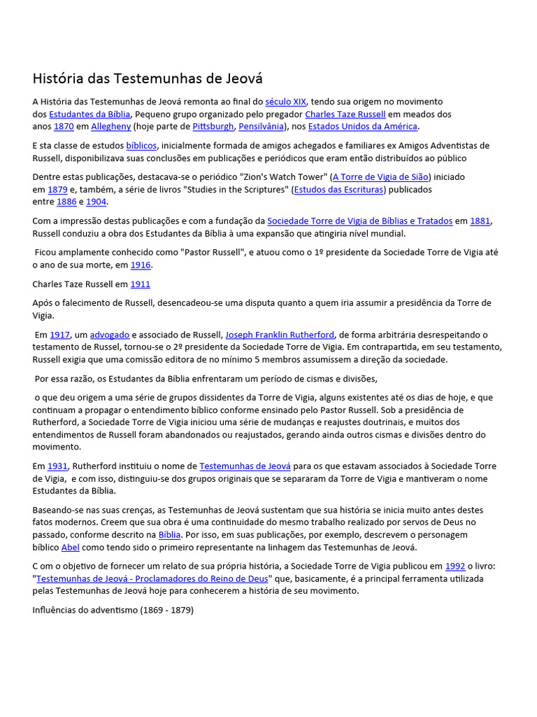 TJ-Charles Taze Russell & Joseph Franklin Rutherford | PDF | Movimentos ...