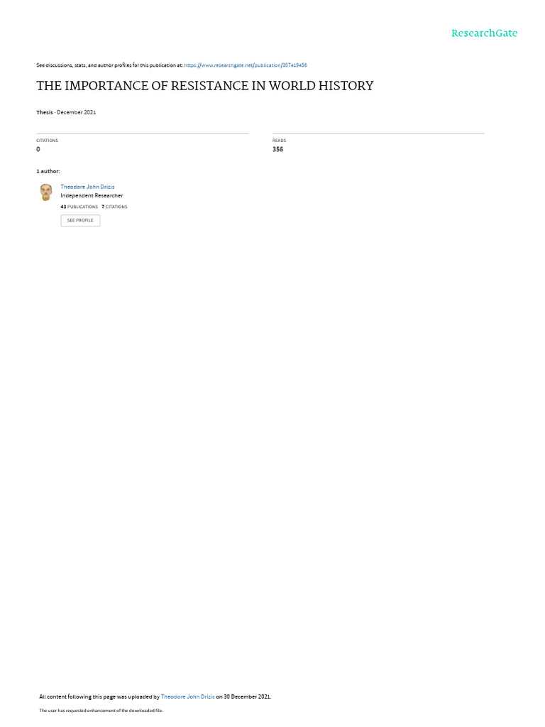 The Importance of Resistance in World History: December 2021 | PDF ...