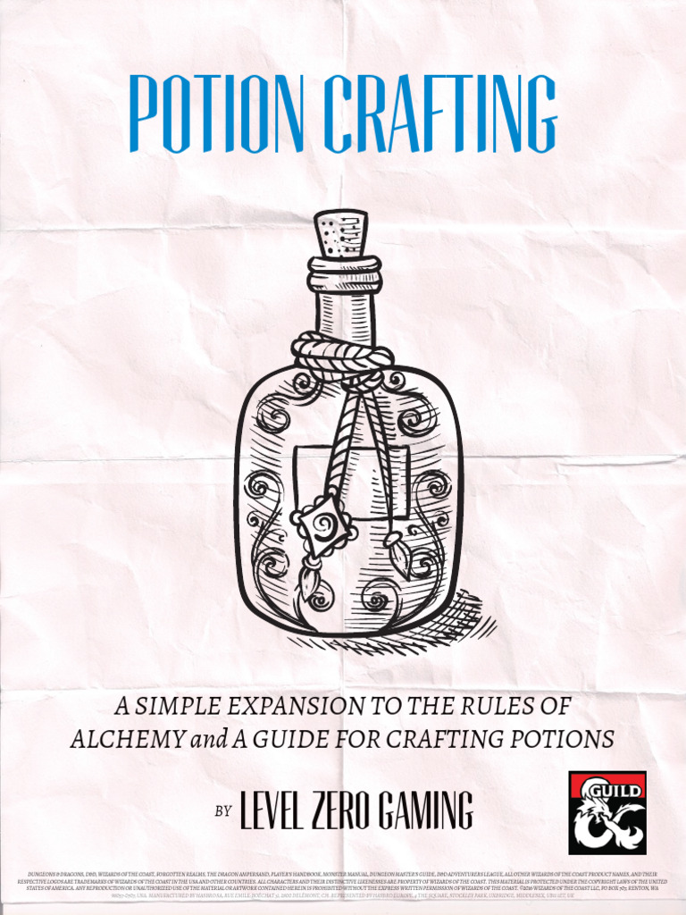Level Zero Gaming - Potion Crafting - Simple Rules For Aspiring Alchemists | PDF | Wizards Of ...