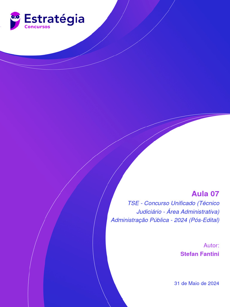 Aula Administração Pública (TJAA) - 2024 | PDF | Planejamento | Comentários