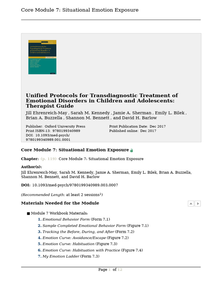 7 UP-A Situational Emotion Exposure-Chapter-7 | PDF | Adolescence ...