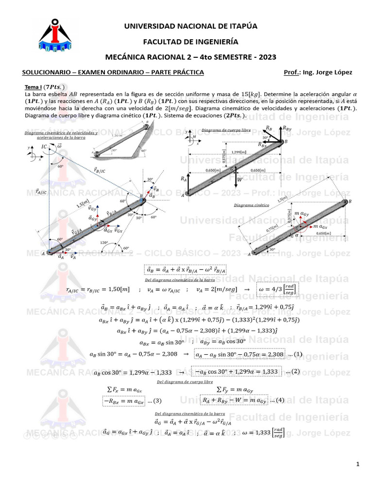 Solucionario Riley - Dinámica Ejercicio 16-72 | PDF