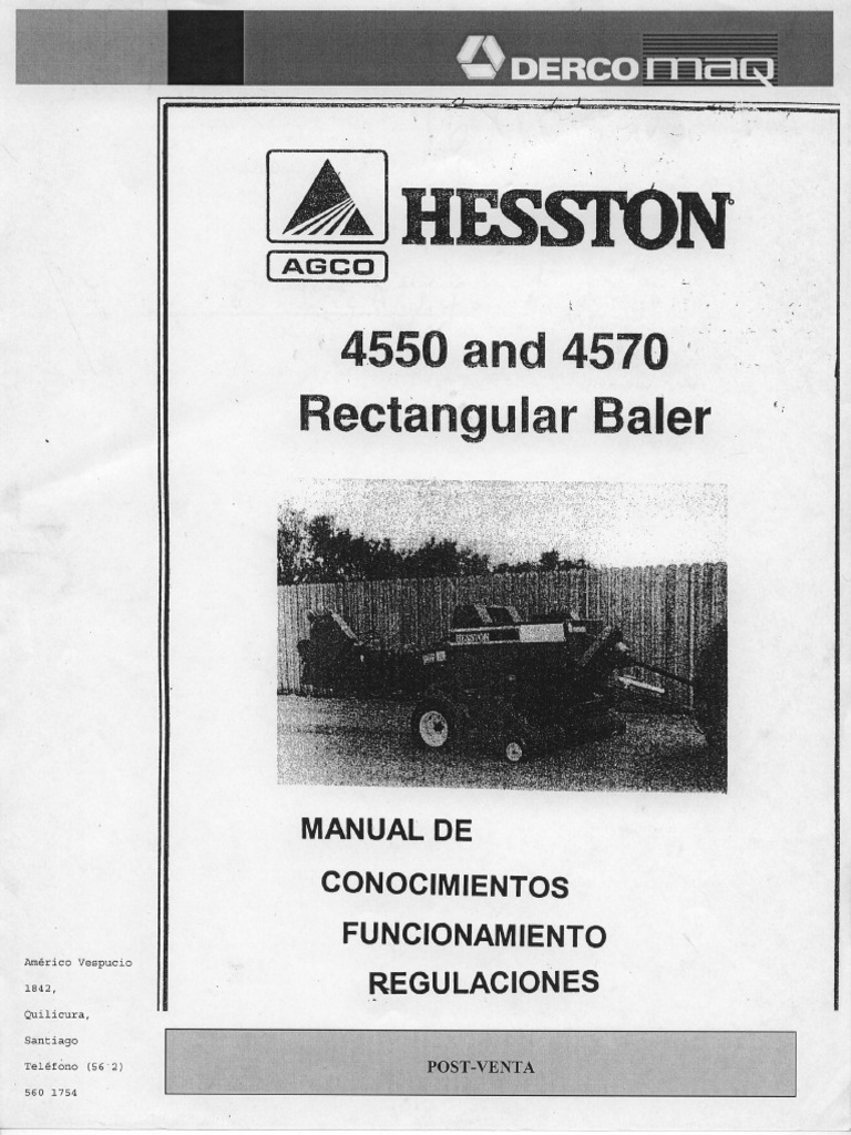 Manual Rapido Regulacion Enfardadora HeSSTON 4550 - 4570 | PDF