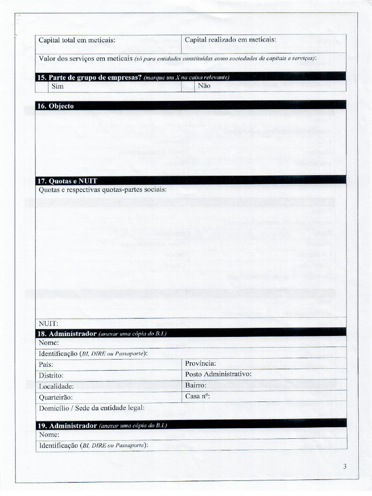 Forluário de Registo Definitivo... | PDF