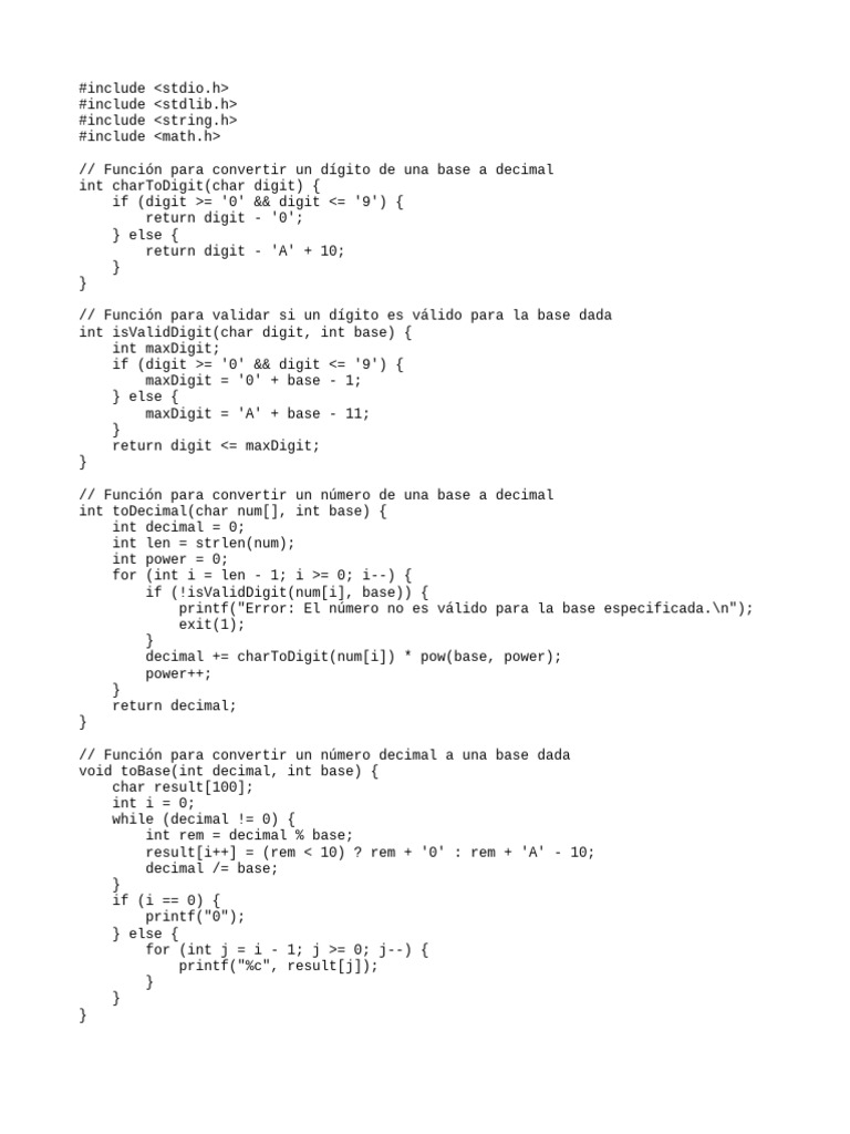 Programa Csistemasnumericos | PDF | Programación de computadoras ...