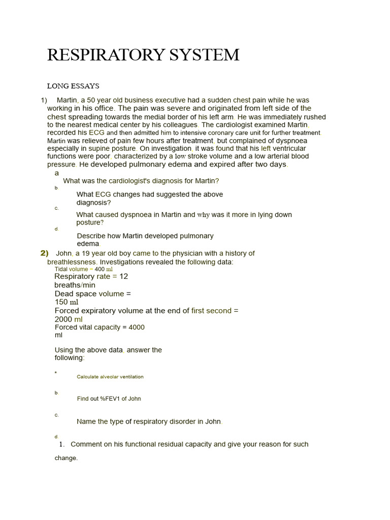 RESPIRATORY SYSTEM | Download Free PDF | Breathing | Respiratory System