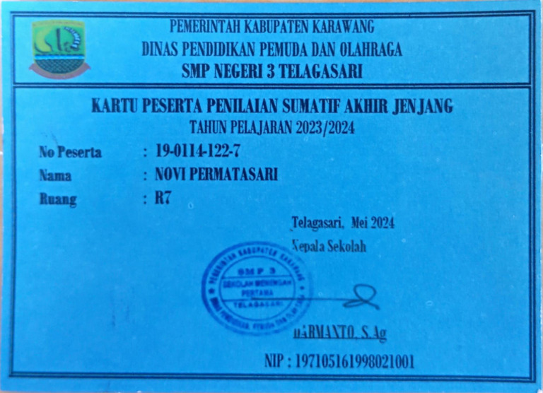 Katru Peserta Ujian - Novi Permata Sari | PDF