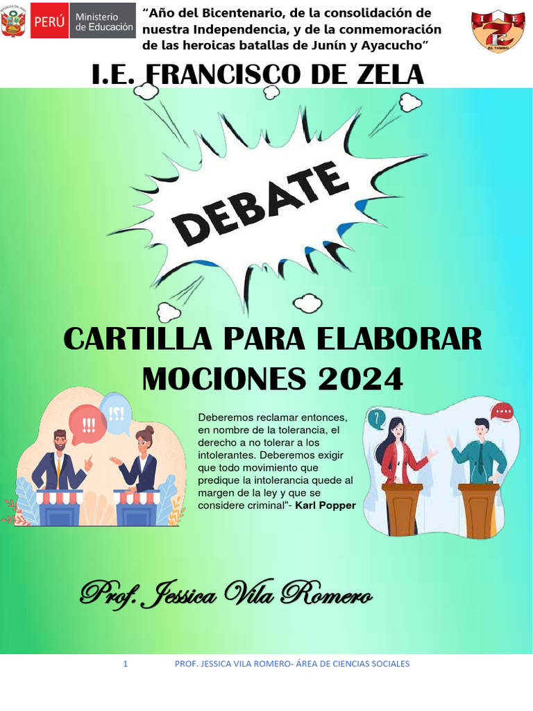 CARTILLA PARA ELABORAR MOCIONES 2024 (1) | PDF | Proposición | Verdad