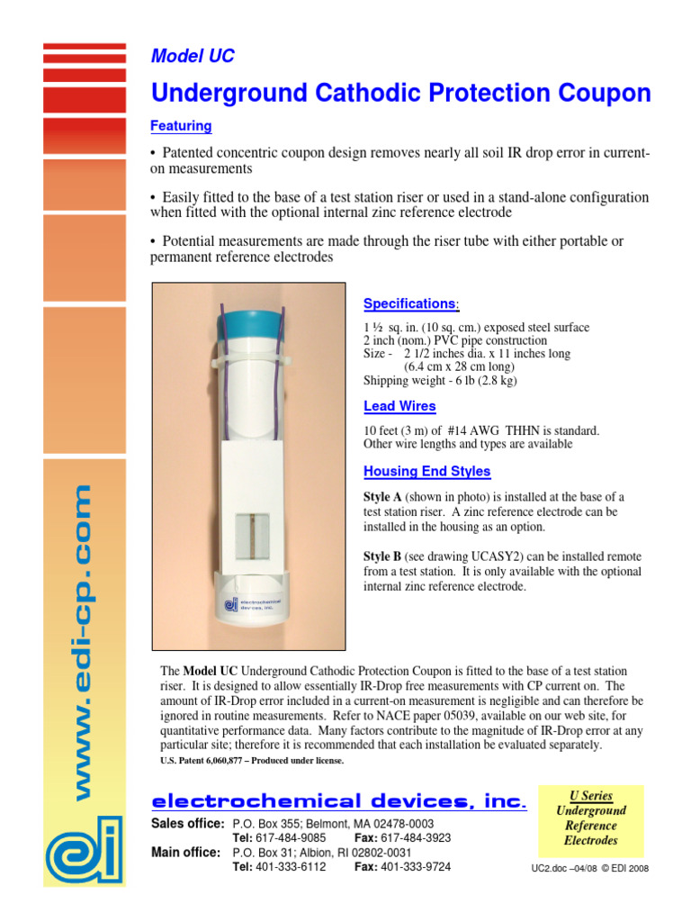 Underground Cathodic Protection Coupon | PDF | Electrochemistry | Materials