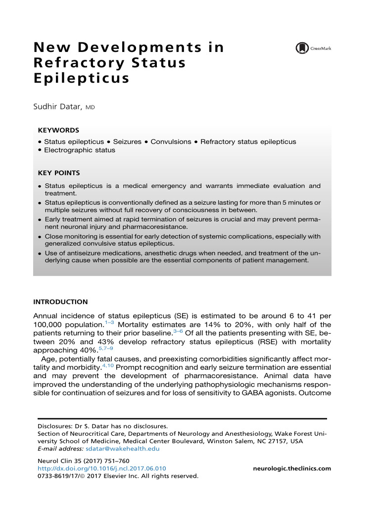Status Convulsivus Refractario | PDF | Midazolam | Benzodiazepine