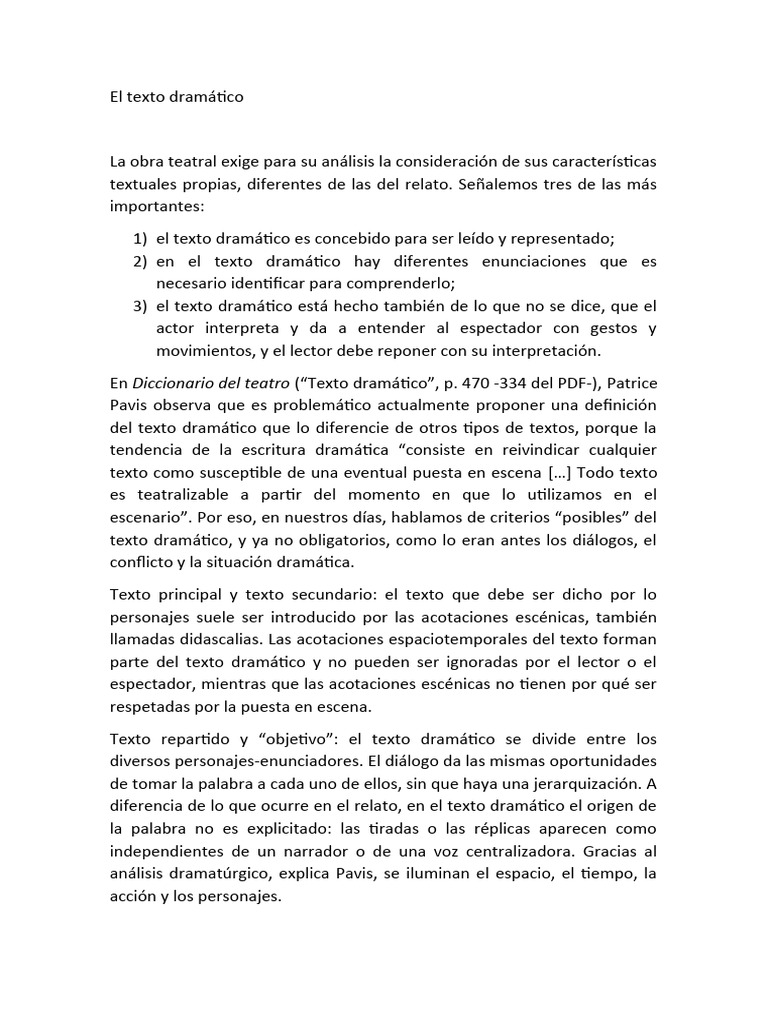 El Texto Dramático | PDF | Teatro