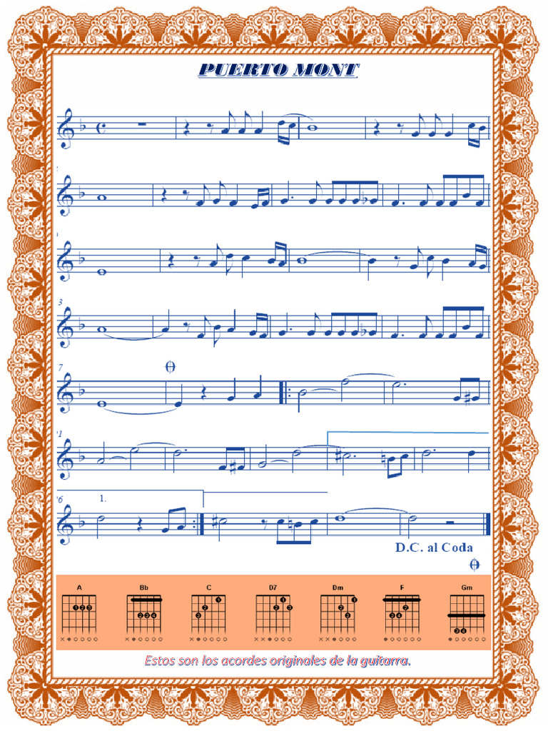 puerto mont LETRA acordes | PDF